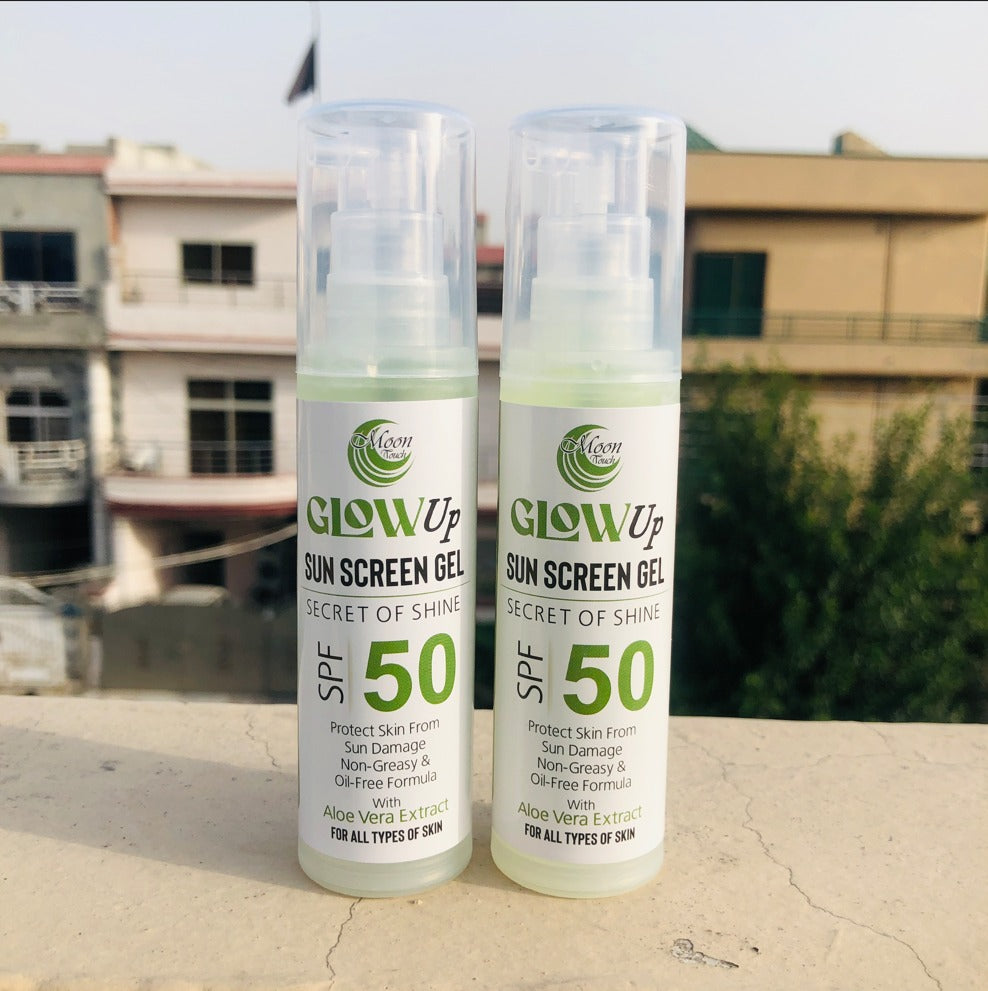 Glow Up Sunscreen Gel 50ml – Moon Touch