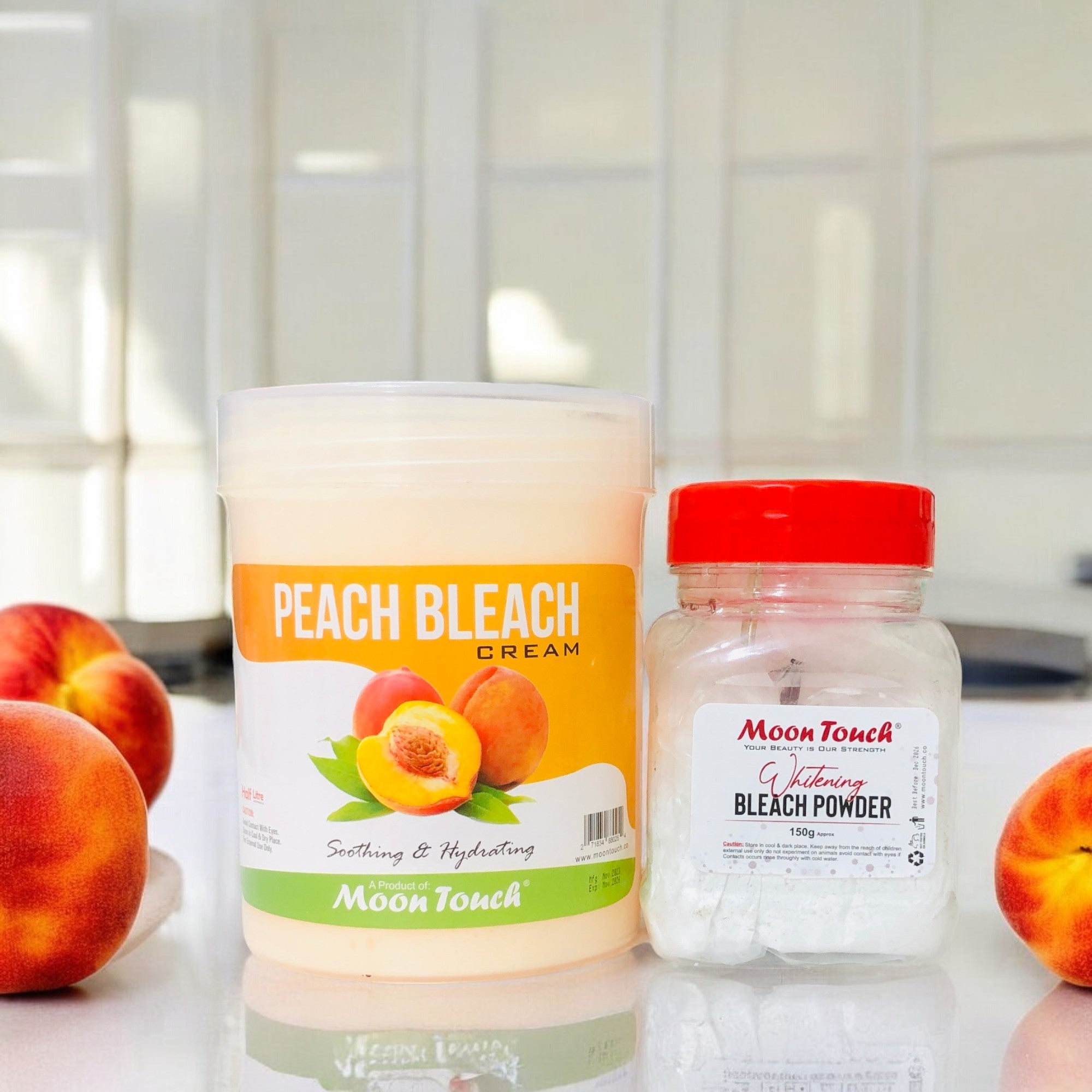 Peach Bleach Cream With Powder – Moon Touch