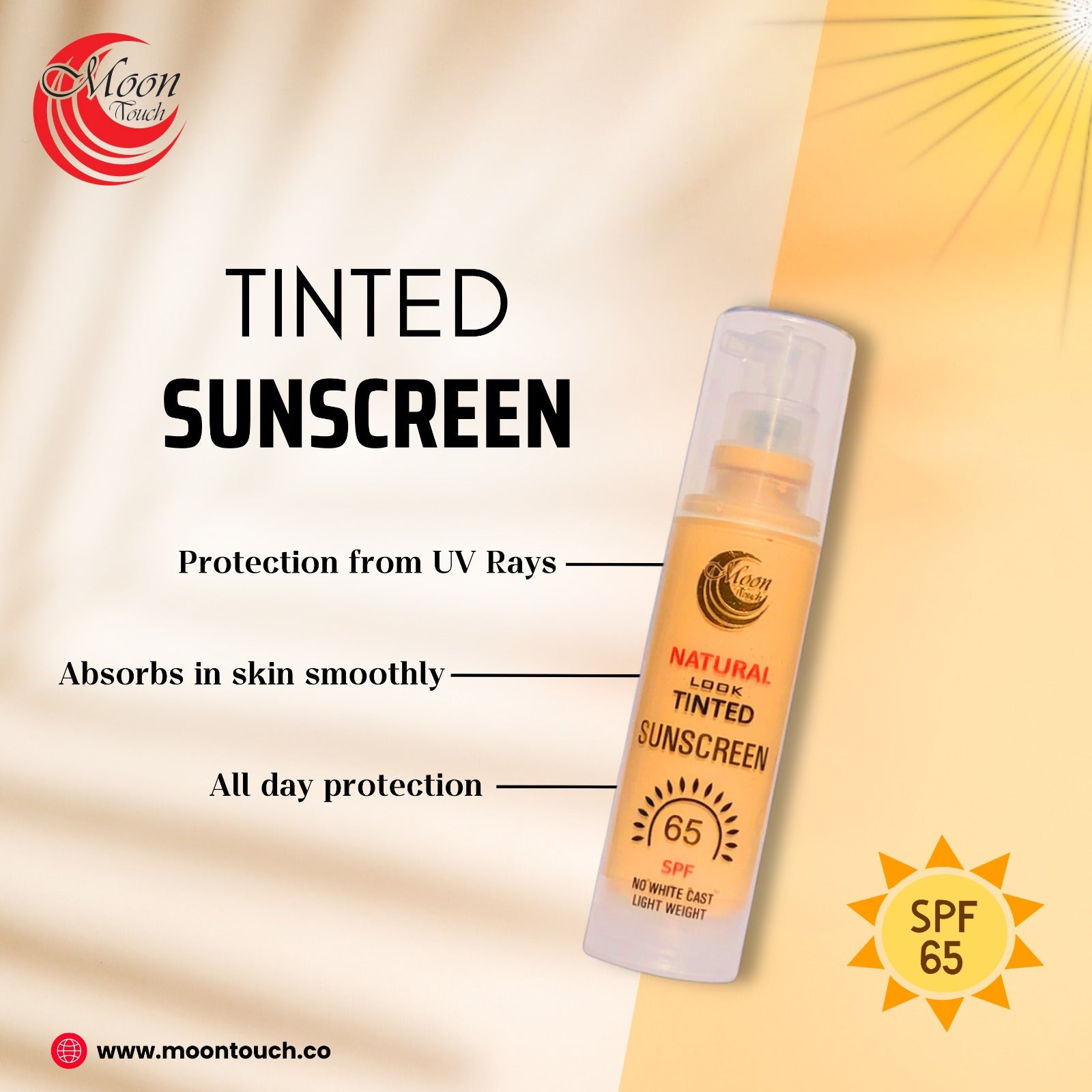 Natural Look Tinted Sunscreen 50ml – Moon Touch